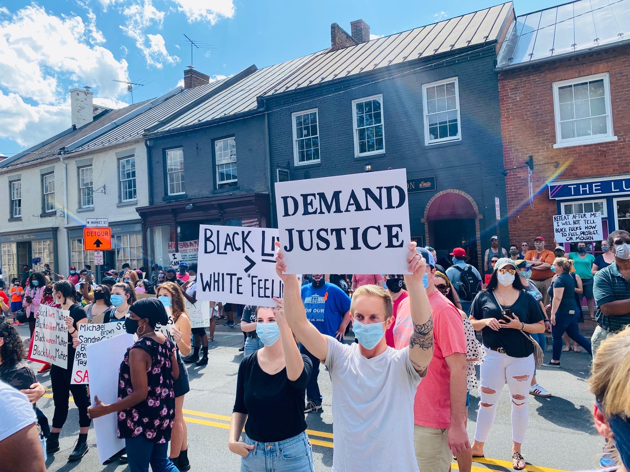 Large crowds turn out for peaceful protest in Leesburg - The Burn