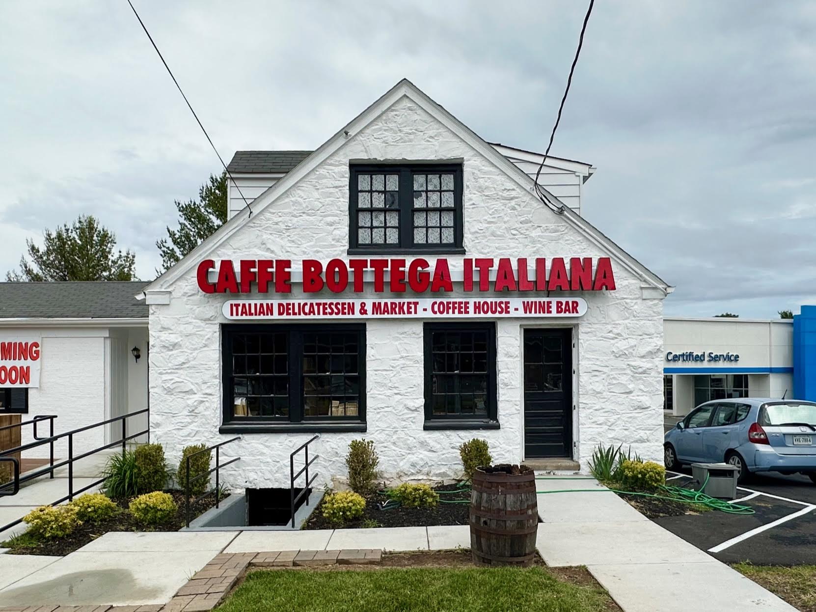 Sign installed at new Caffe Bottega Italiana in Leesburg