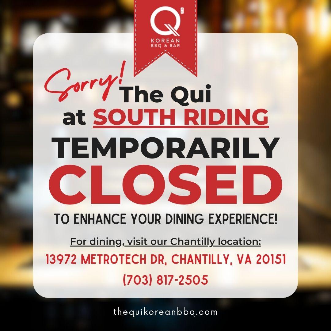 Doors chained shut at The Qui Korean BBQ in Loudoun